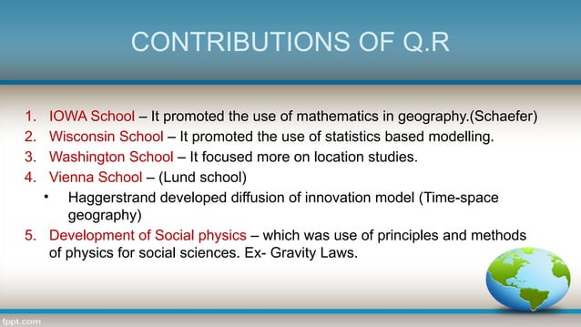 QUANTITATIVE REVOLUTION merits and demerits .pptx | Geography | Science