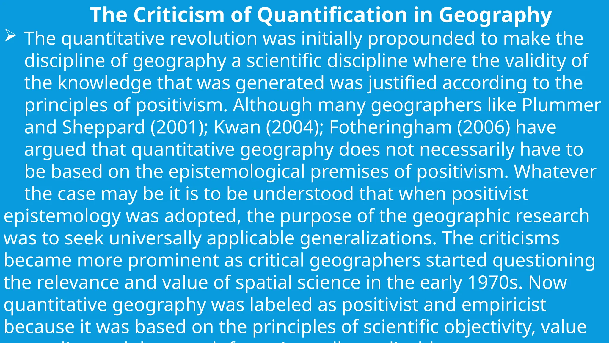Quantitative revolution for the student of Geography pptx | PPTX