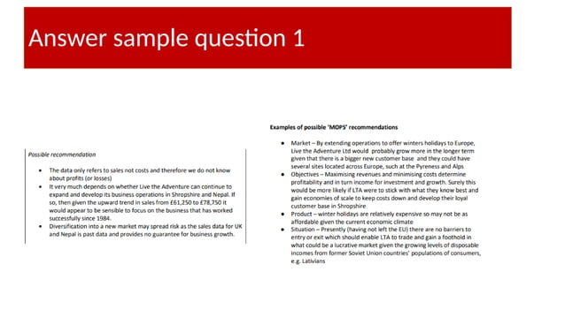 Quantitative Sales Forecasting Edexcel Business.ppt