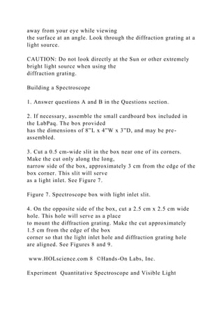 Quantitative Spectroscope and Visible LightHands-On Labs .docx