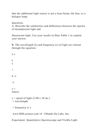 Quantitative Spectroscope and Visible LightHands-On Labs .docx