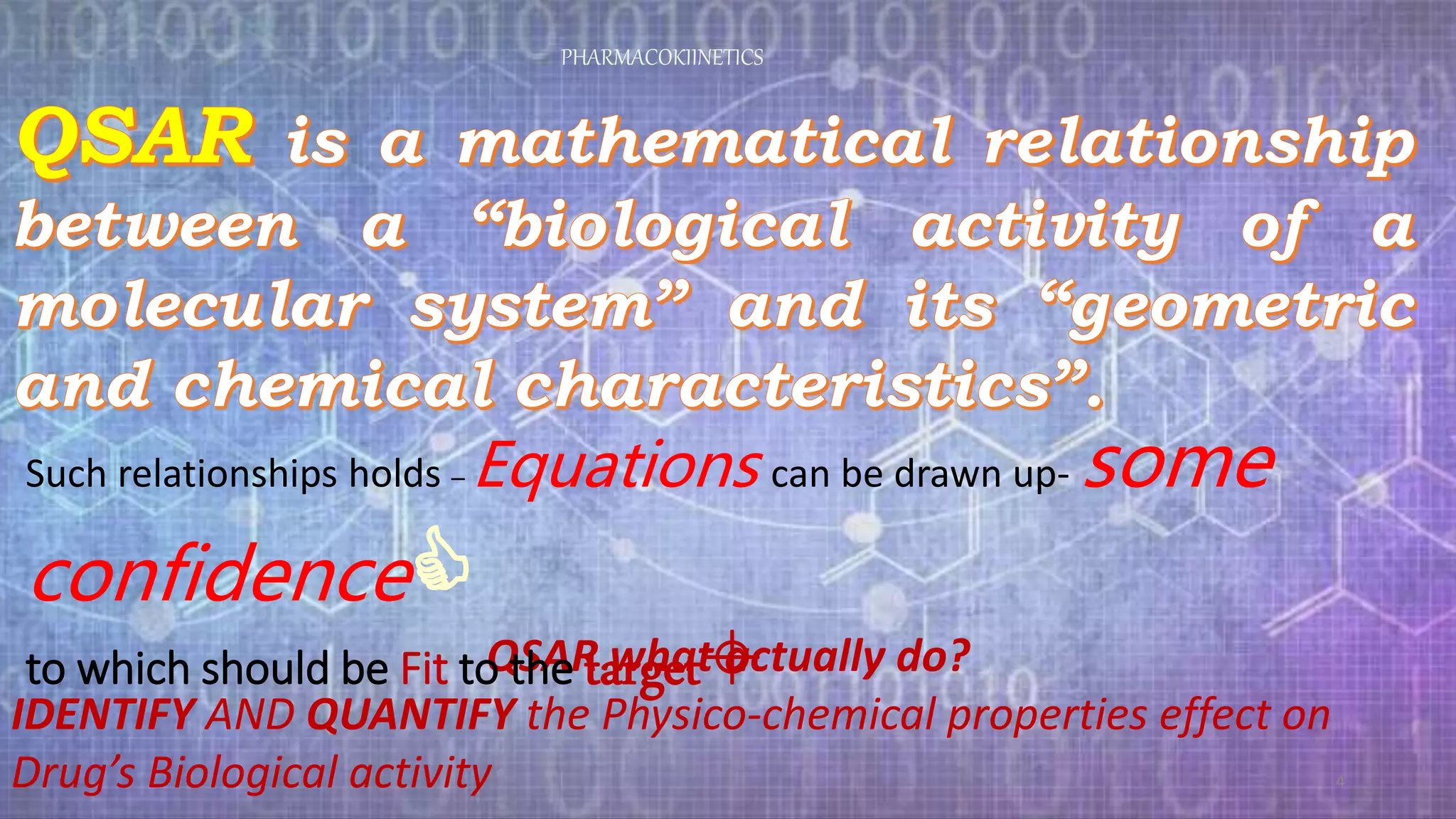 Quantitative structure - activity relationship (QSAR) | PPTX