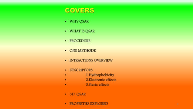 Quantitative structure - activity relationship (QSAR) | PPTX ...