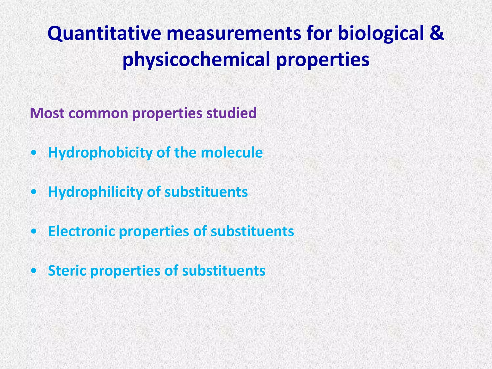 Quantitative structure activity relationships | PPT