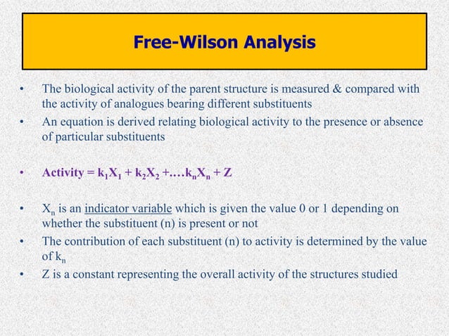 Quantitative structure activity relationships | PPT