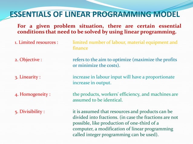 Linear Programming | PPTX | Computing | Technology & Computing