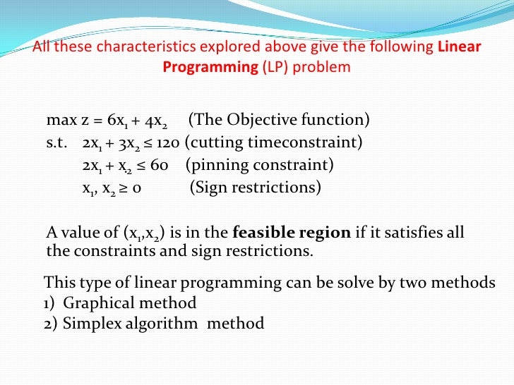 Linear Programming Linear Programming