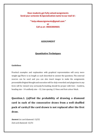 Quantitative techniques | DOCX