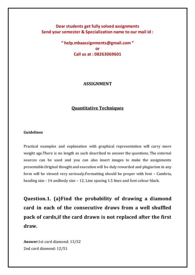 Quantitative techniques | PDF