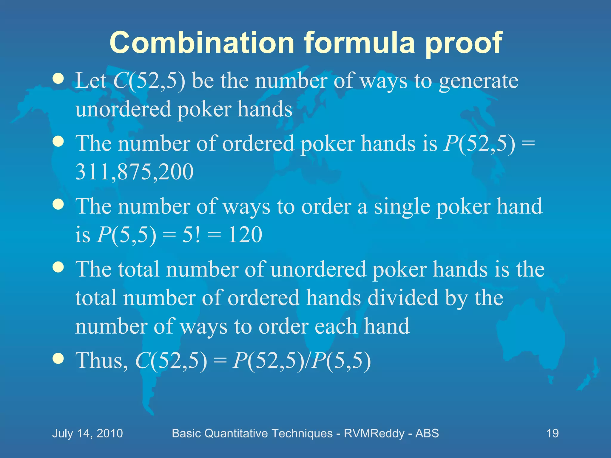 Quantitative techniques basics of mathematics permutations and combinations_part ii_30 pages | PPT