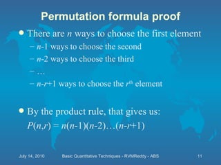 Quantitative techniques basics of mathematics permutations and ...