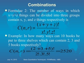 Quantitative techniques basics of mathematics permutations and combinations_part ii_30 pages | PPT