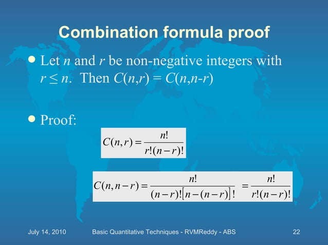 Quantitative techniques basics of mathematics permutations and combinations_part ii_30 pages | PPT