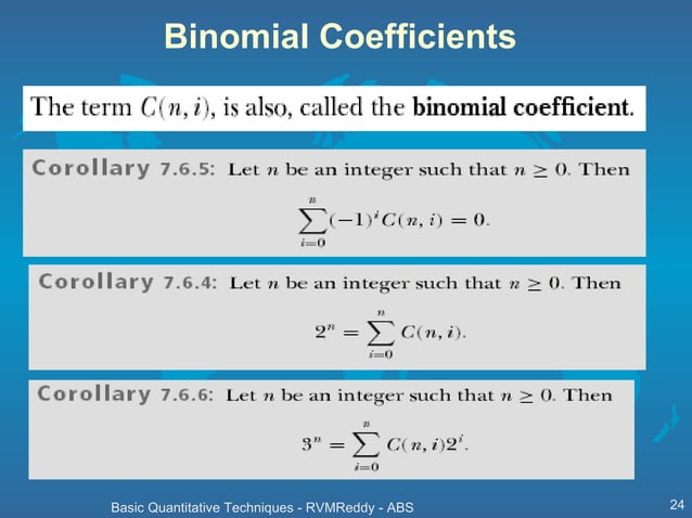 Quantitative techniques basics of mathematics permutations and combinations_part ii_30 pages | PPT