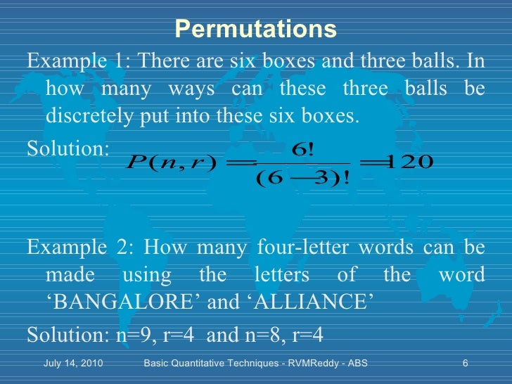 Quantitative Techniques Basics Of Mathematics Permutations And Combin 