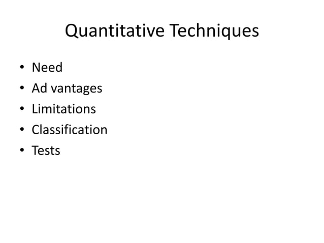 Quantitative techniques for psychology | PPTX