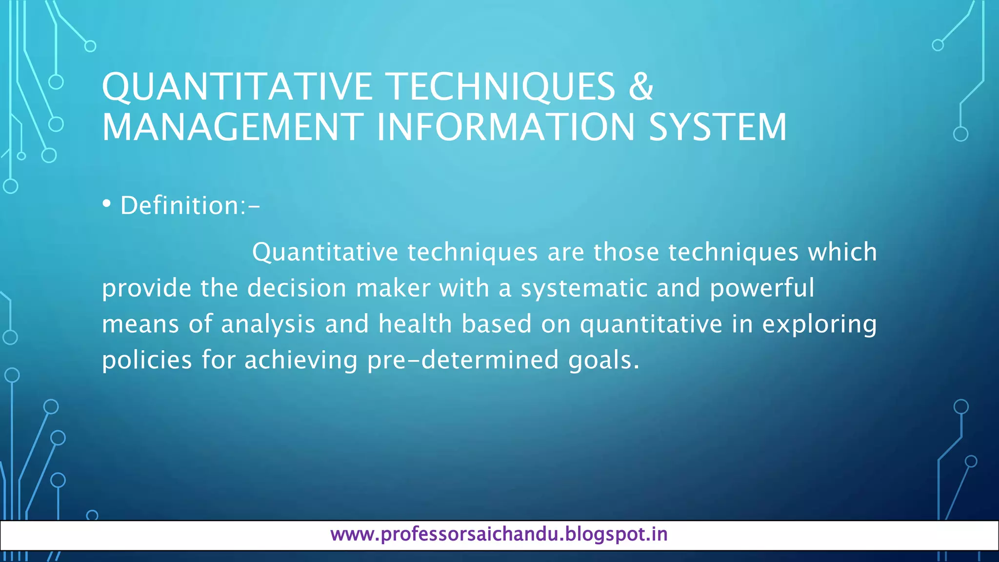 Quantitative techniques in MIS | PPTX
