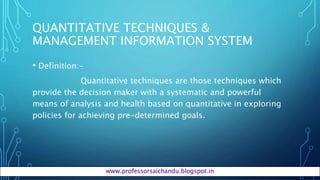 Quantitative techniques in MIS | PPTX