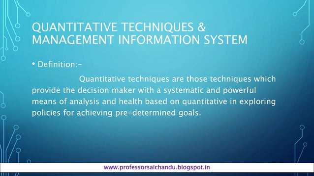 Quantitative techniques in MIS | PPTX