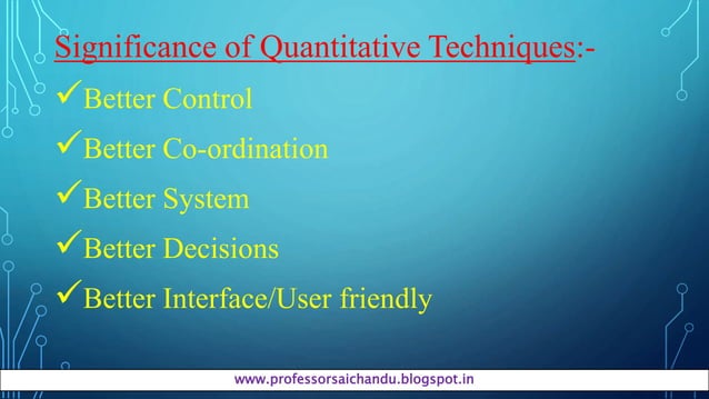 Quantitative techniques in MIS | PPTX
