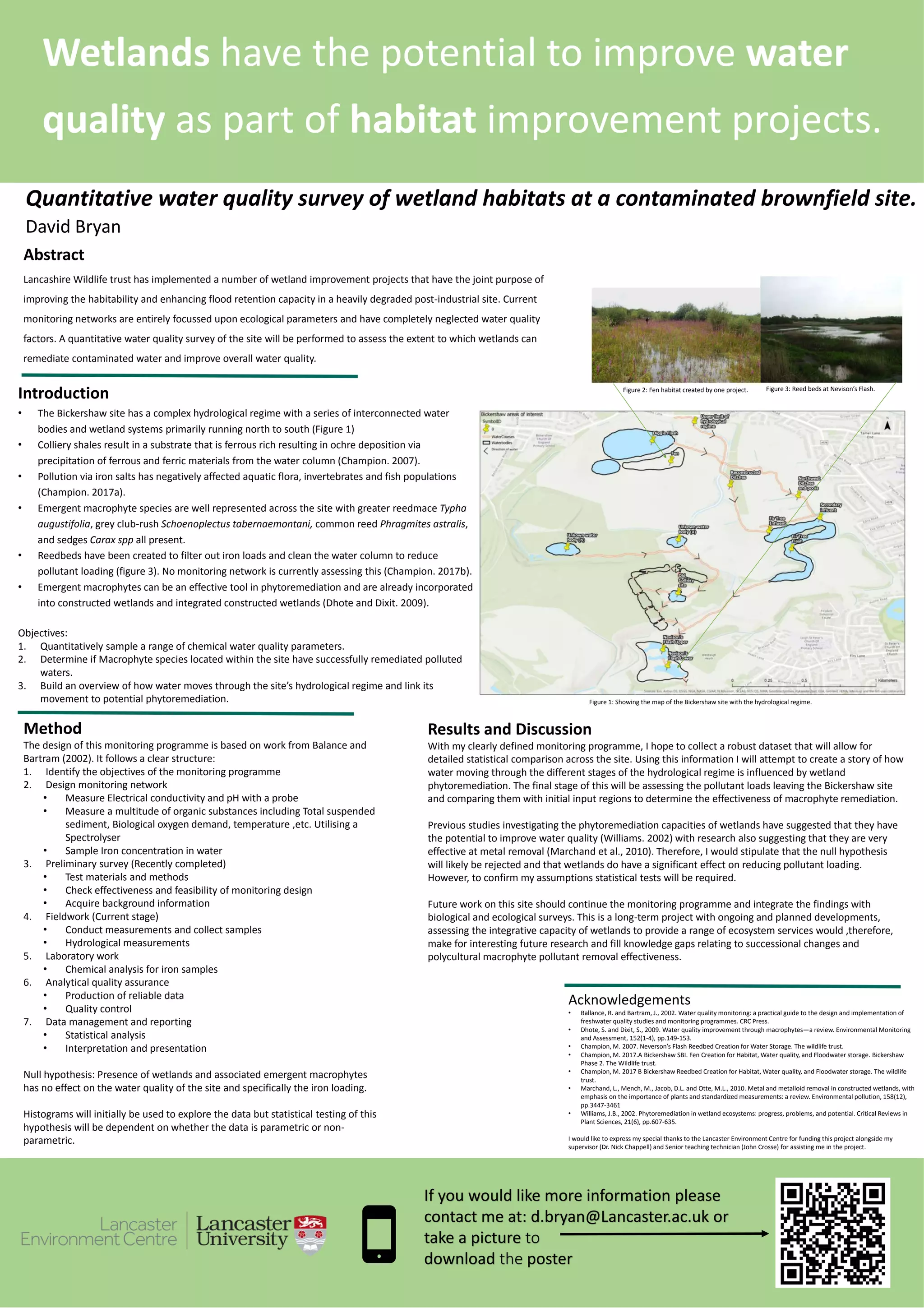 Quantitative water quality survey of wetland habitats at a contaminated ...