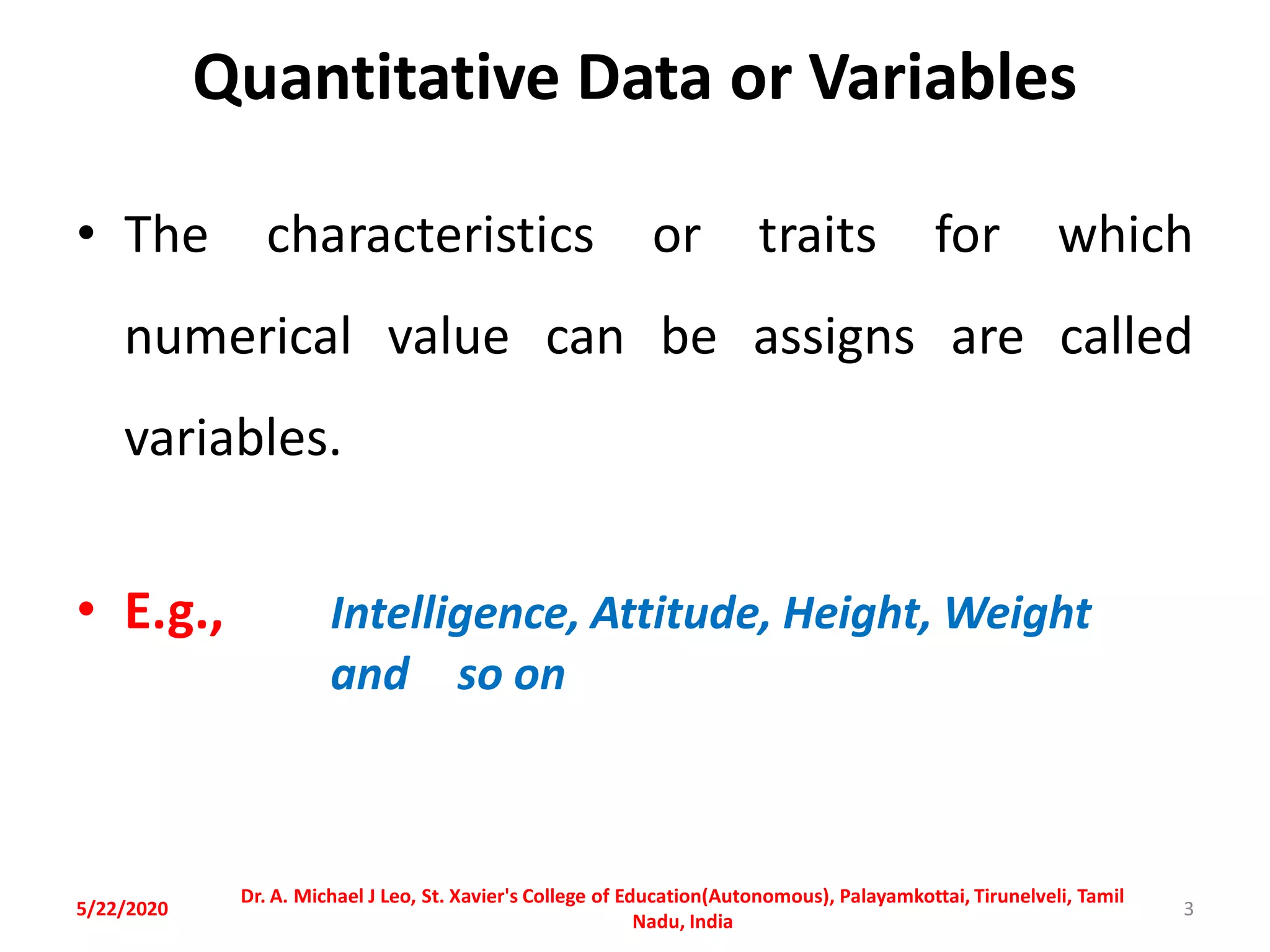 Quantitative Data Analysis Standard Error Effect Size Scales Of Measurement Ppt
