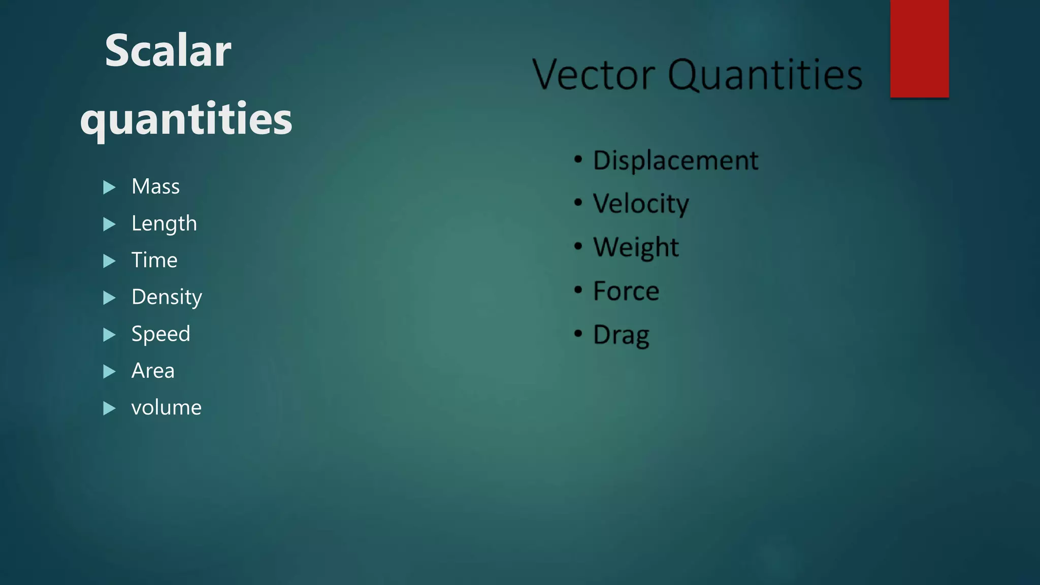 scalar v vector quantities | PPT