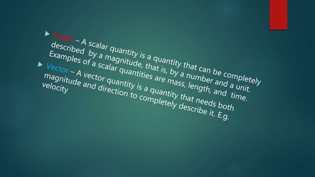 scalar v vector quantities | PPT