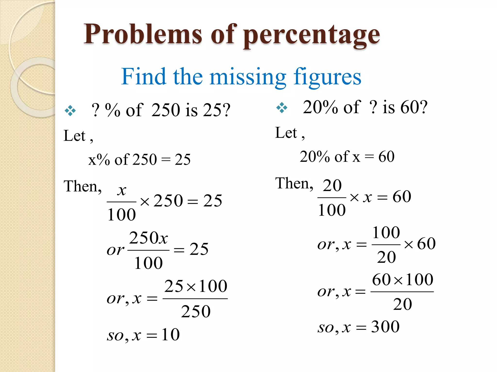 Percentage math basics | PPTX