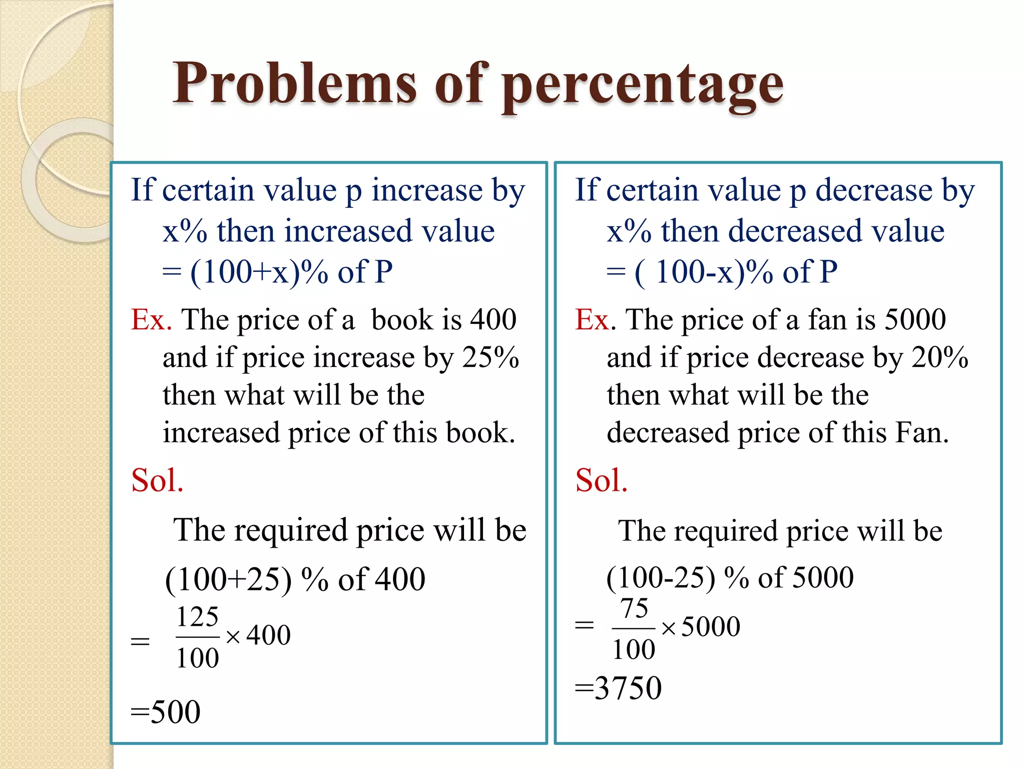 Percentage math basics | PPTX