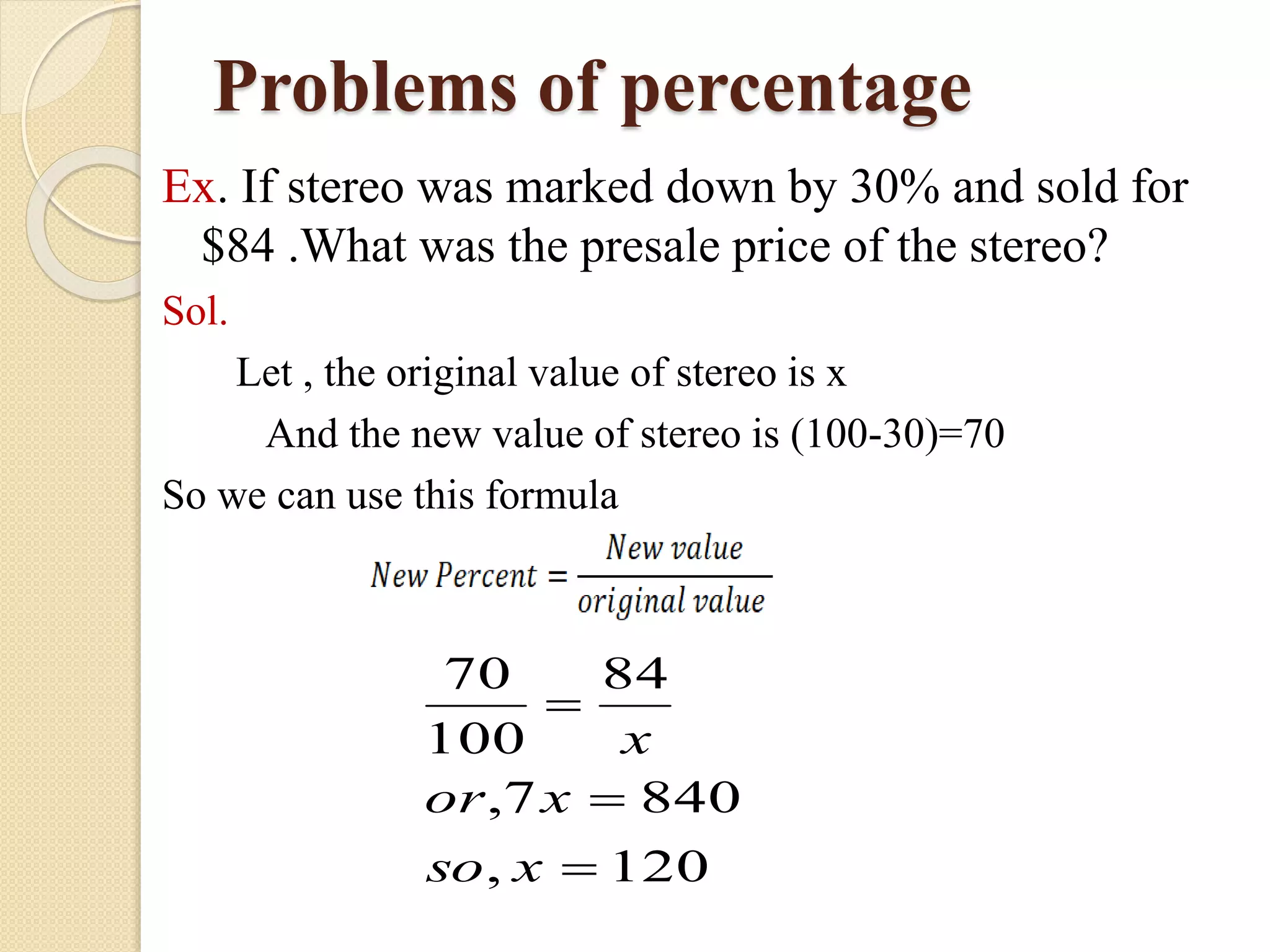 Percentage math basics | PPTX