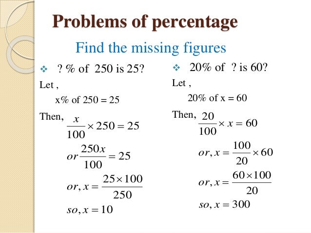 Finding percentages - leasebillo