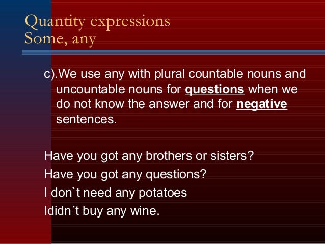 Quantity expressions