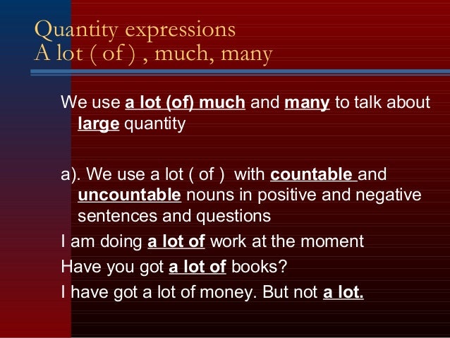 Quantity expressions