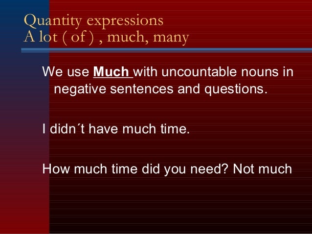 Quantity expressions