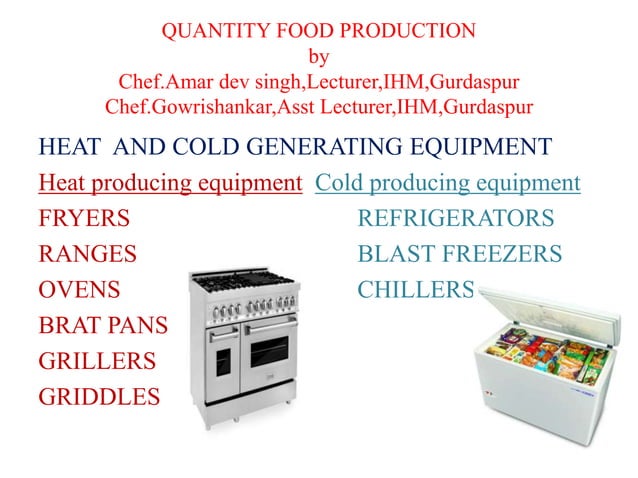 quantity food production.ppt | Cooking | Food & Drink