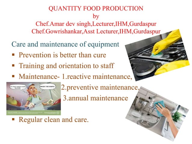 quantity food production.ppt | Cooking | Food & Drink