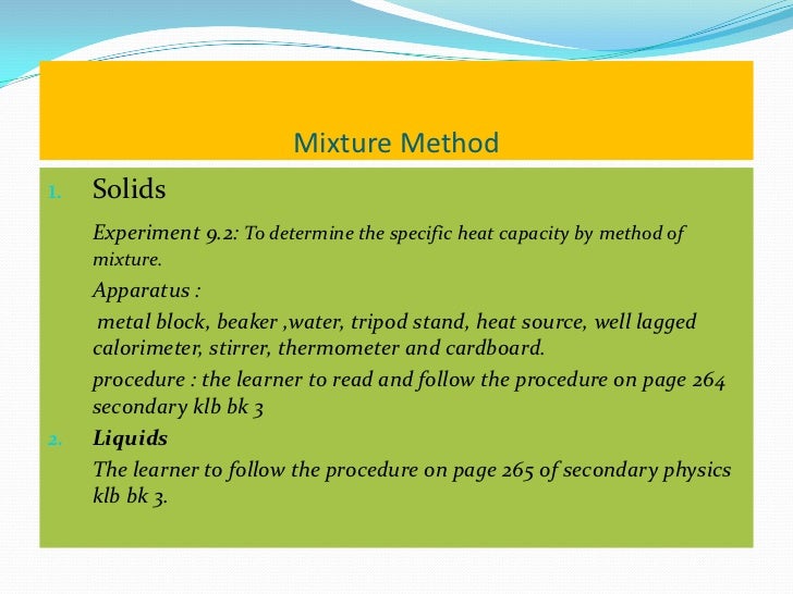 Rule Of Mixtures Calculator Find Specific Heat Capacity