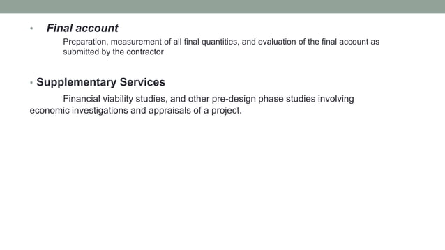 Quantity surveying -scope and purpose | PPTX | Geology | Science