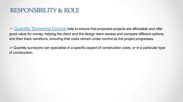 Quantity surveying course | PPTX