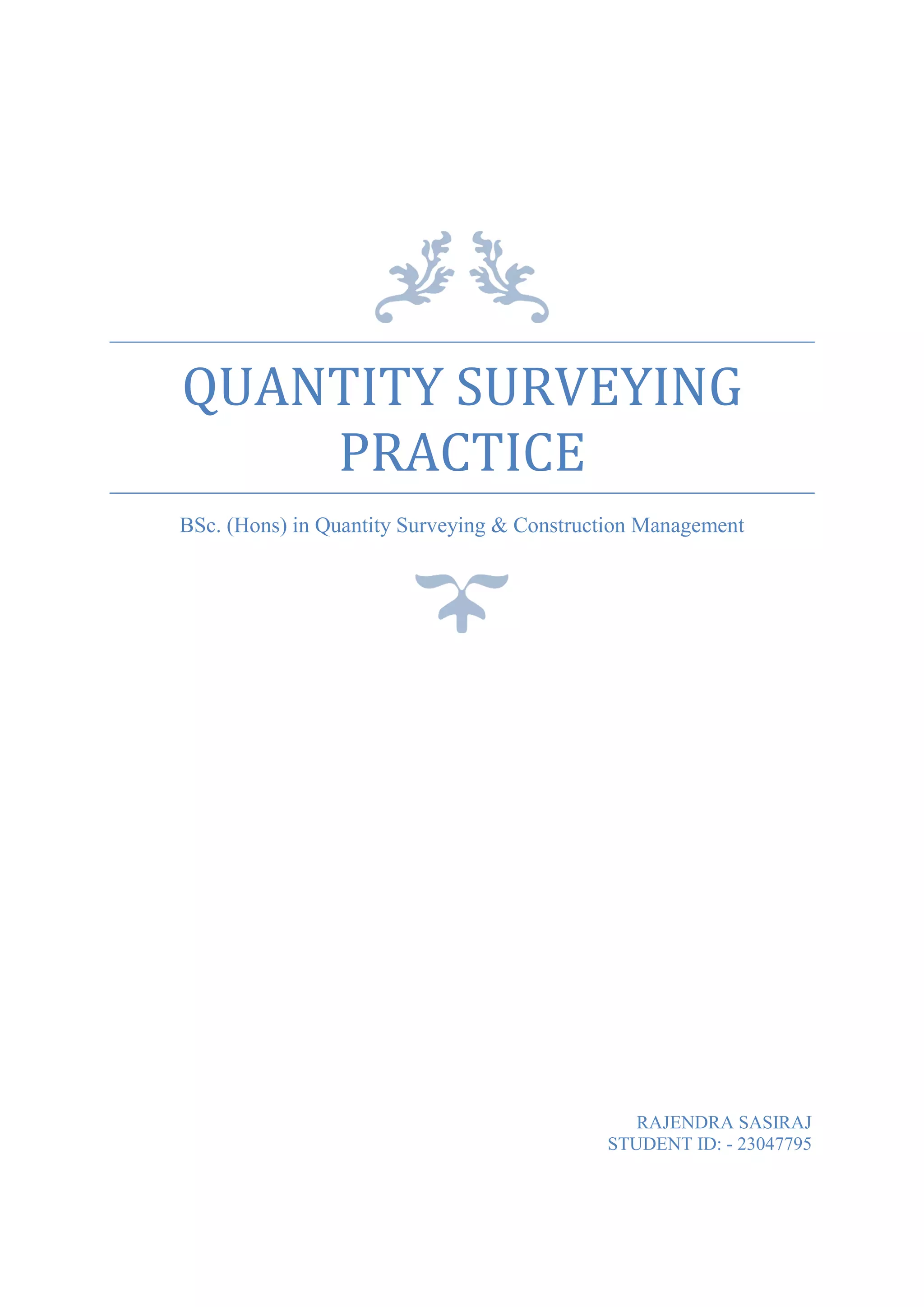 Quantity surveying practise | PDF