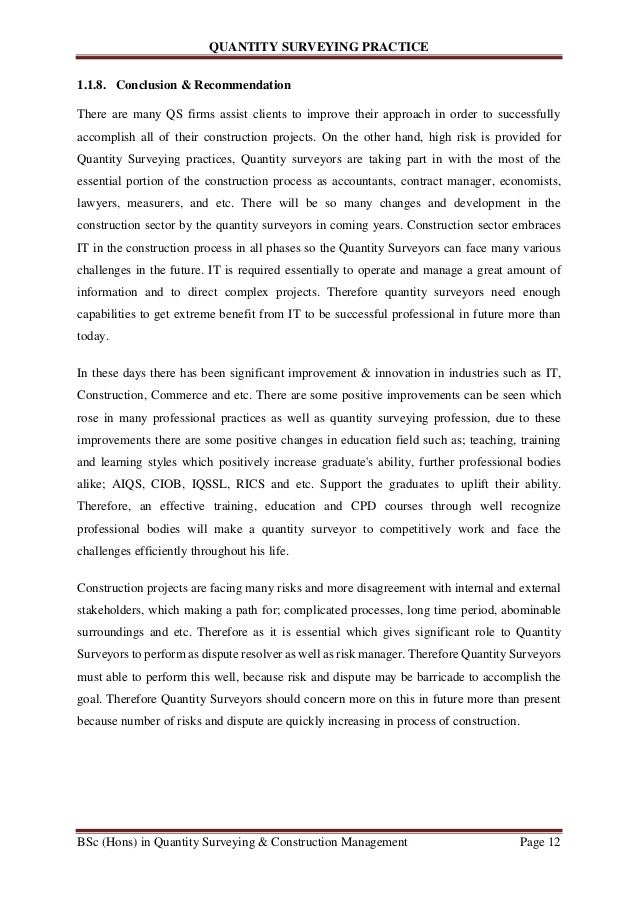 Quantity surveying practise