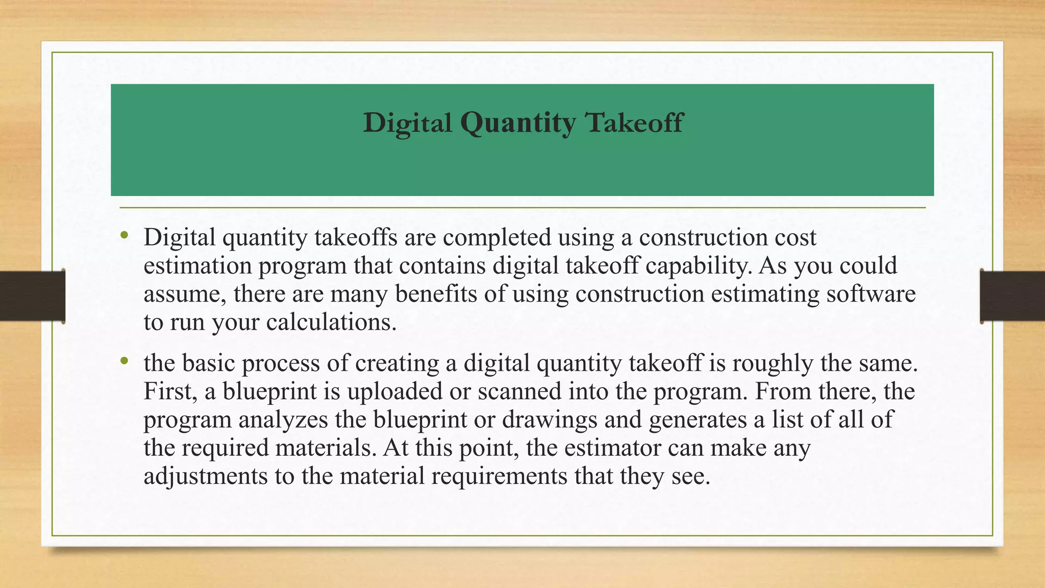 Quantity take off | PPTX