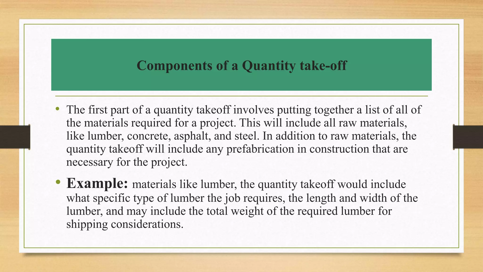 Quantity take off | PPTX