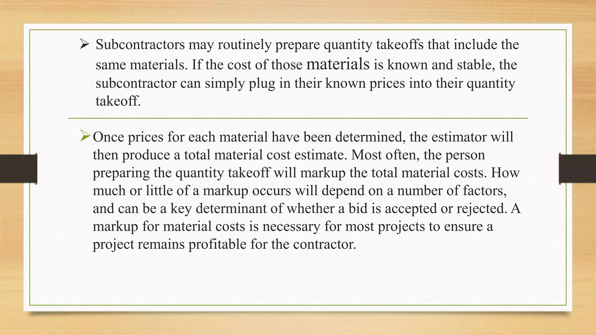 Quantity take off | PPTX