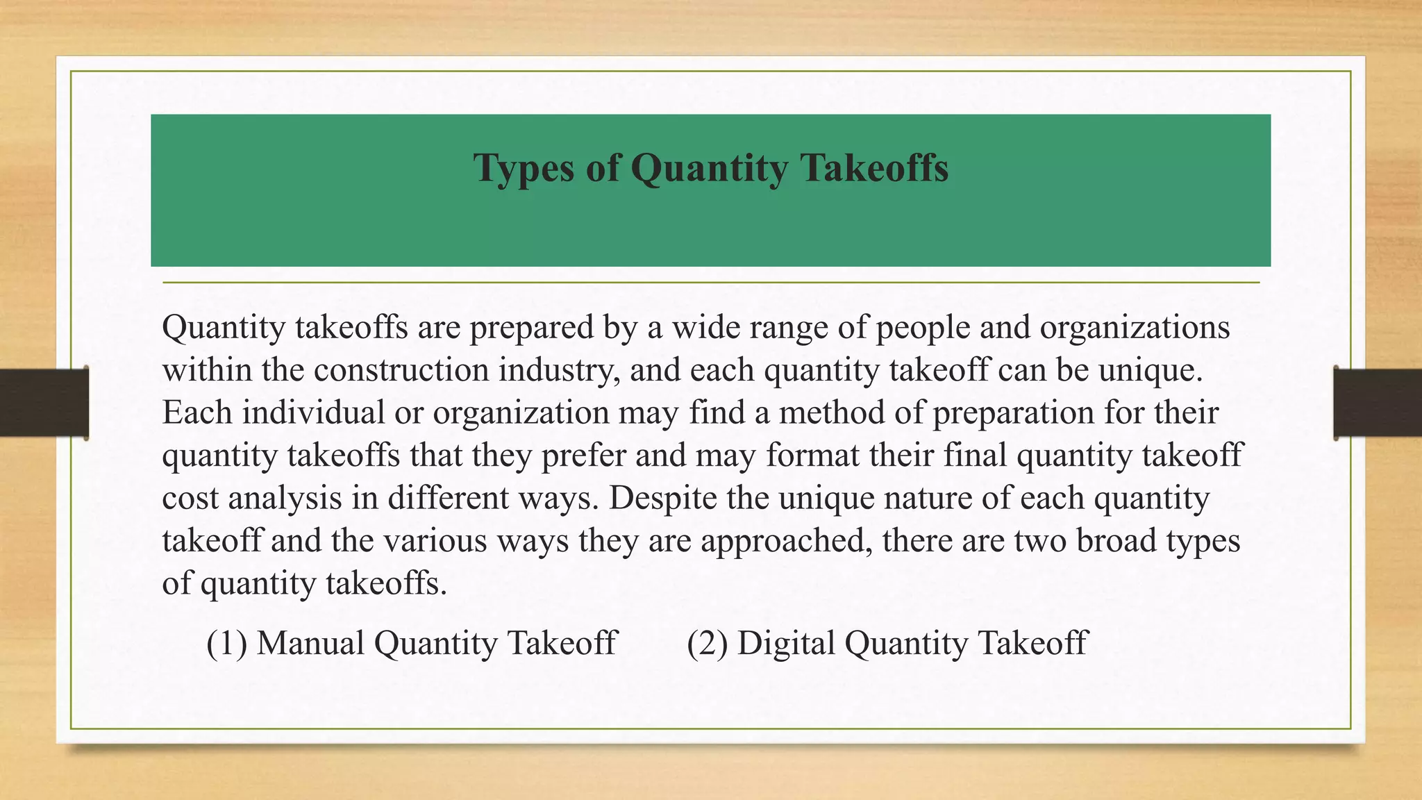 Quantity take off | PPTX