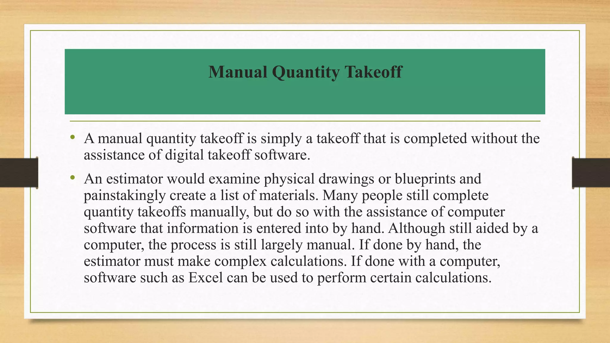 Quantity take off | PPTX