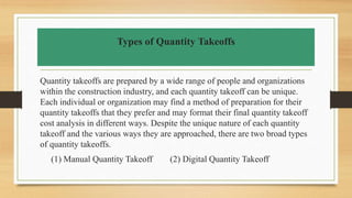 Quantity take off | PPTX