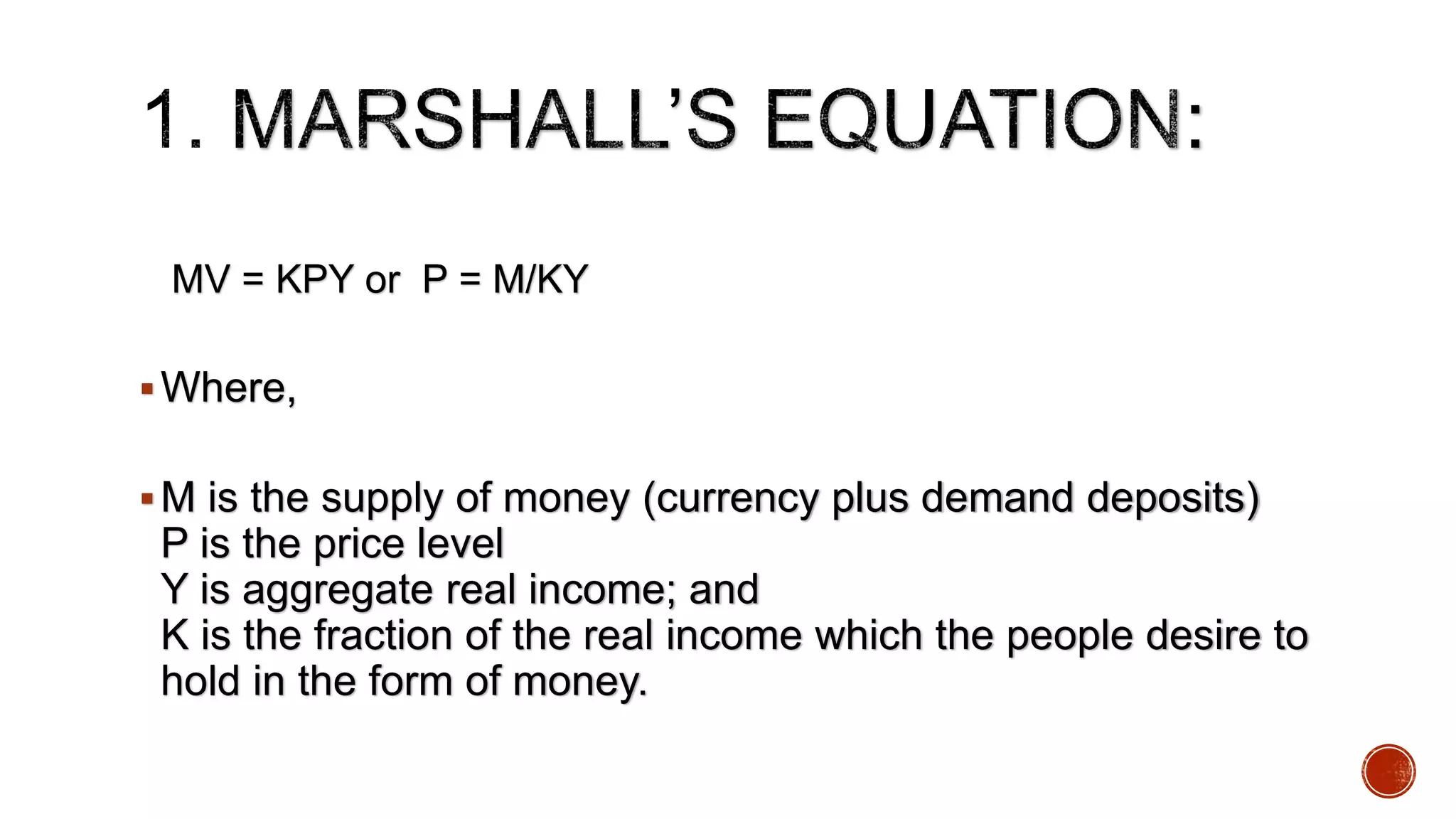 Quantity theory of money | PPSX