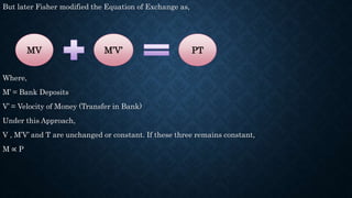 Quantity theory of money | PPTX